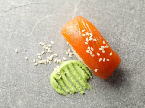 Wasabi Sauce Condiment on Sushi - Sushi Bros Woodstock